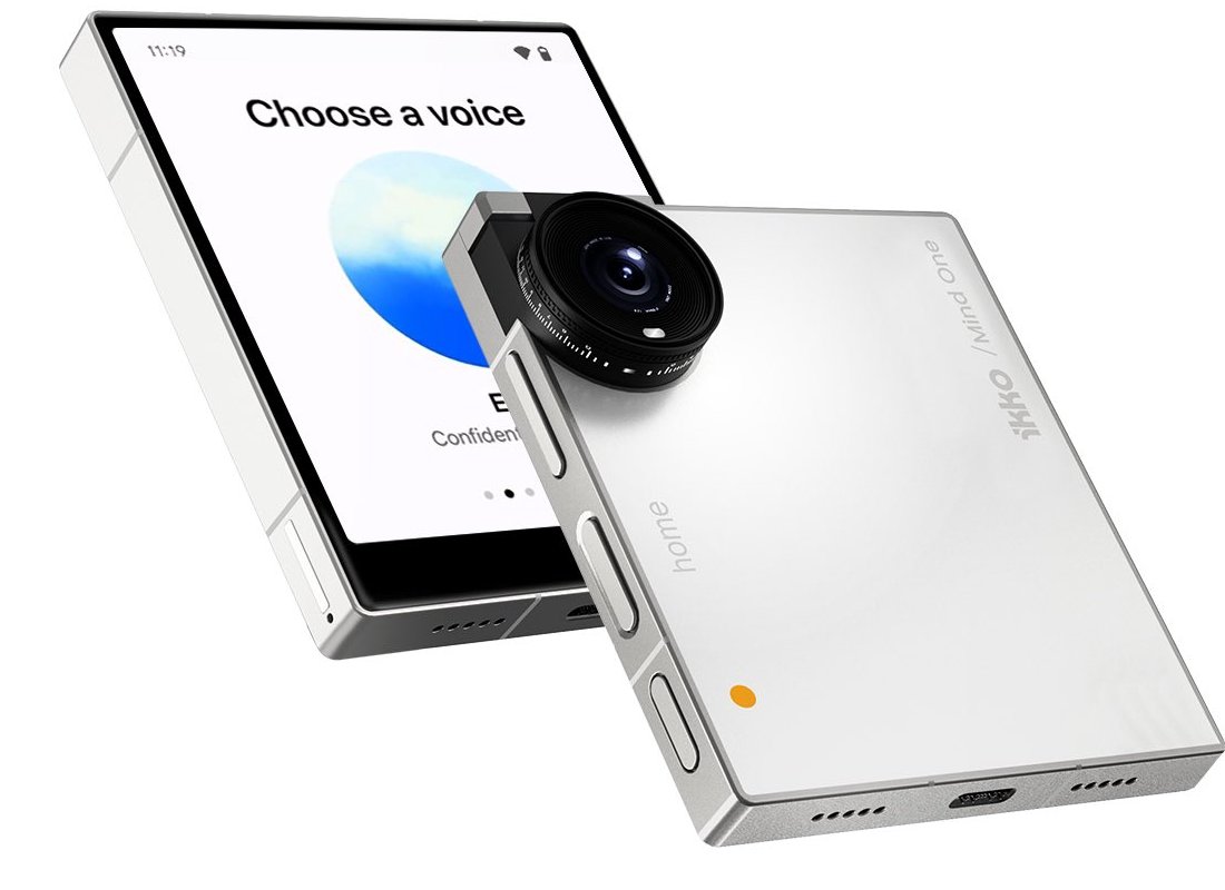 Nyt on oikeasti erikoinen puhelin! iKKO Mind One on neliönmuotoinen AI-puhelin vintage-kameralla